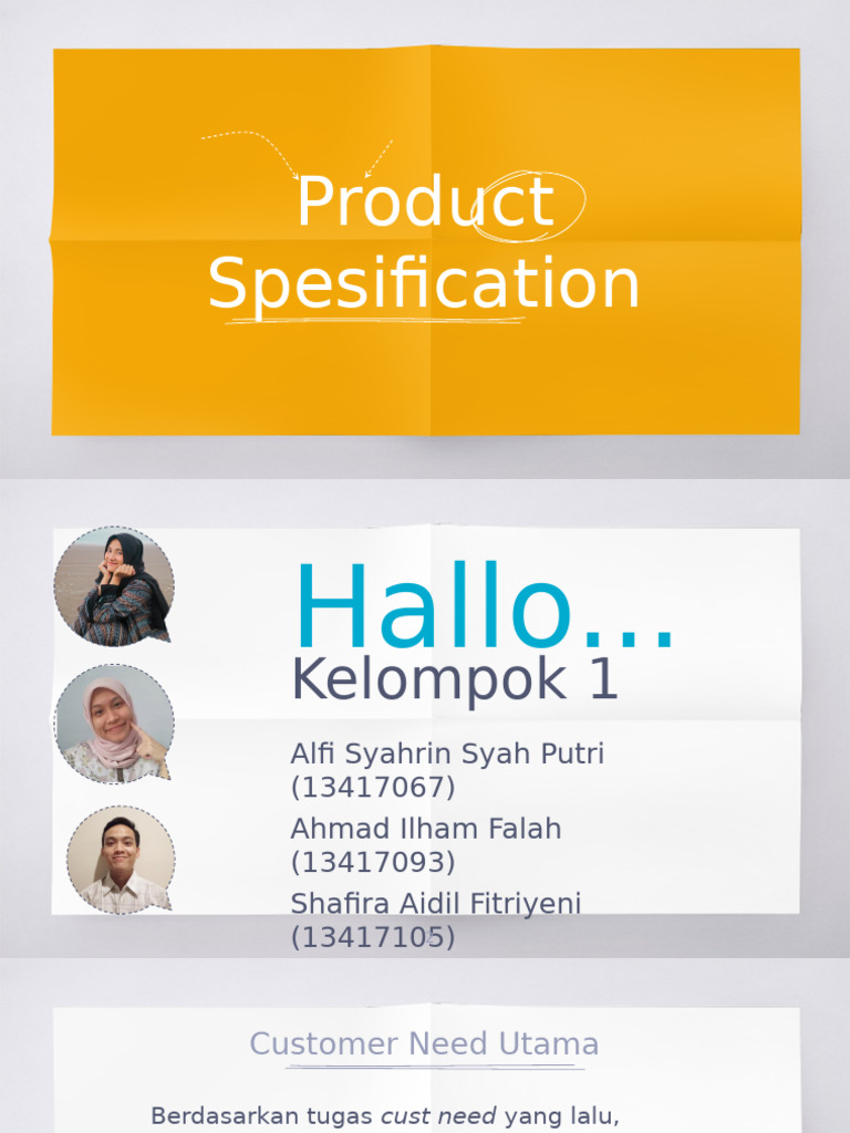 TI4031 - Kelompok01 - Tugas Product Specification | PDF