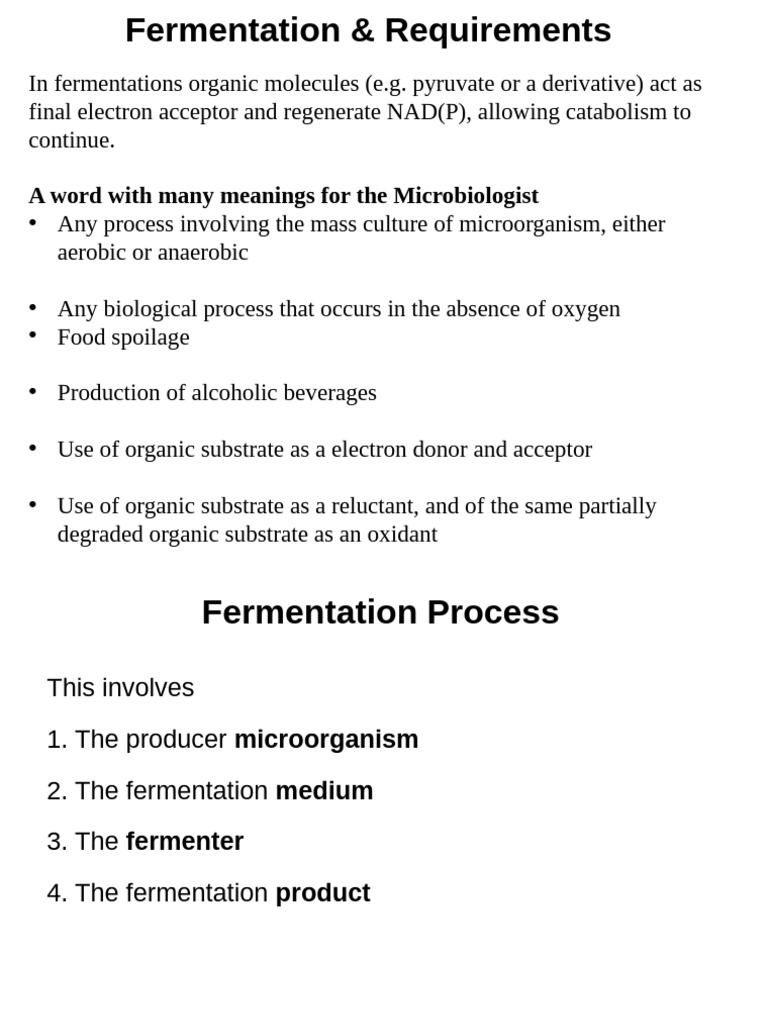 2 Fermentation 1-Requirements | PDF