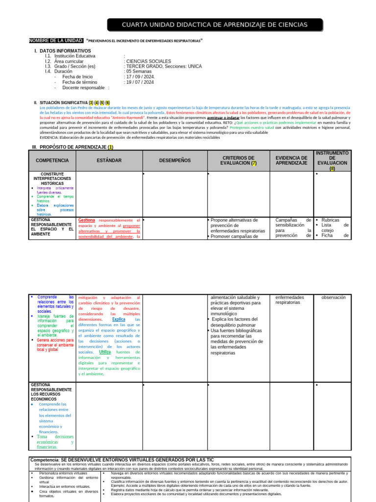 Modelado de Unidad Didactica CC - Ss | PDF