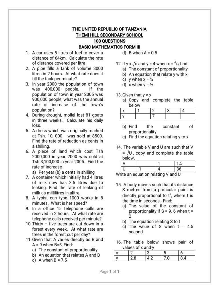 Math Form 3 | PDF