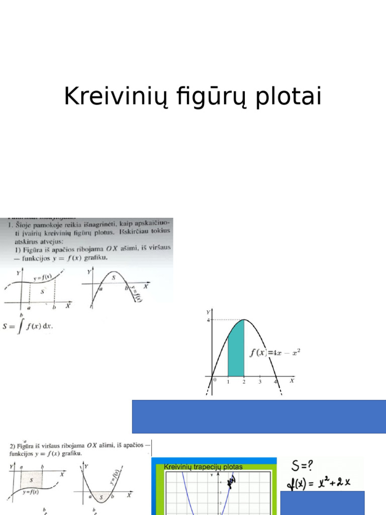 Kreivinių Figūrų Plotai | PDF