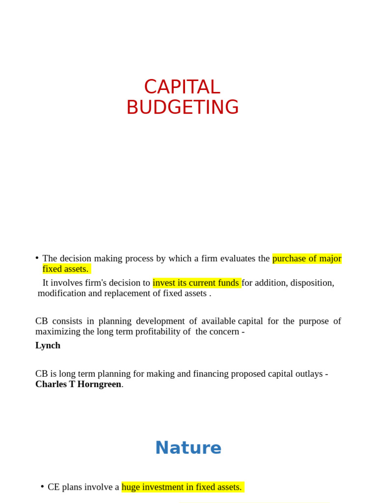 Capital Budgeting | PDF