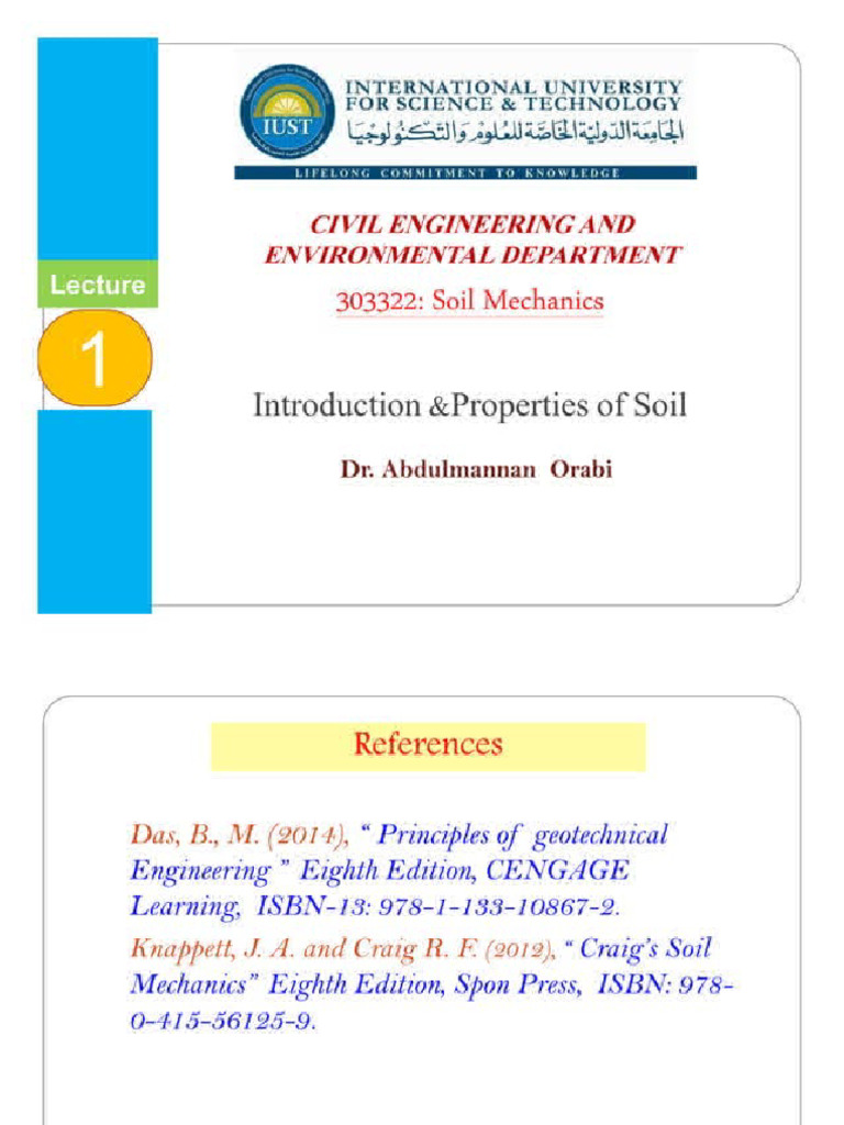 Lecture 1 Introduction Properties of Soil 67796670 | PDF