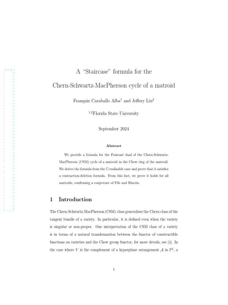 A "Staircase" Formula For The Chern-Schwartz-Macpherson Cycle of A ...