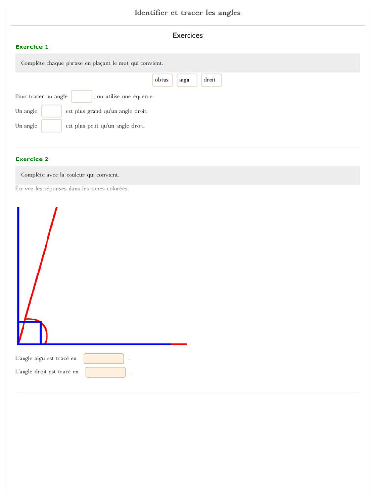 CM1 Maths Identifier Et Tracer Les Angles | PDF