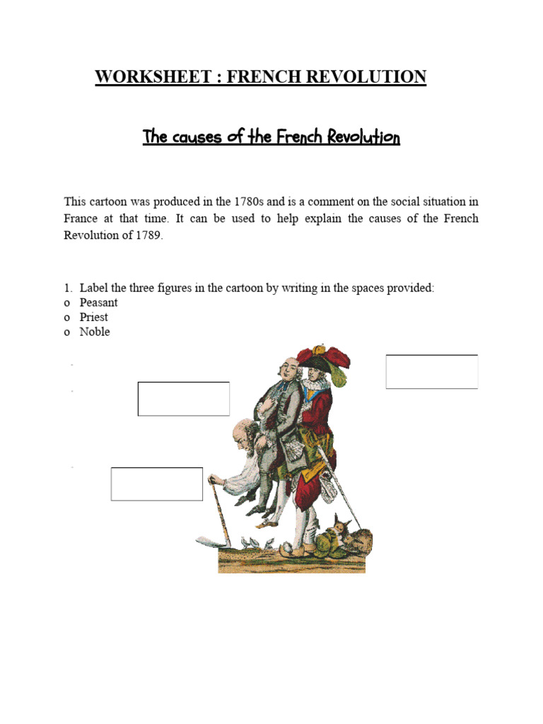 Worksheet 2 French Revolution | PDF