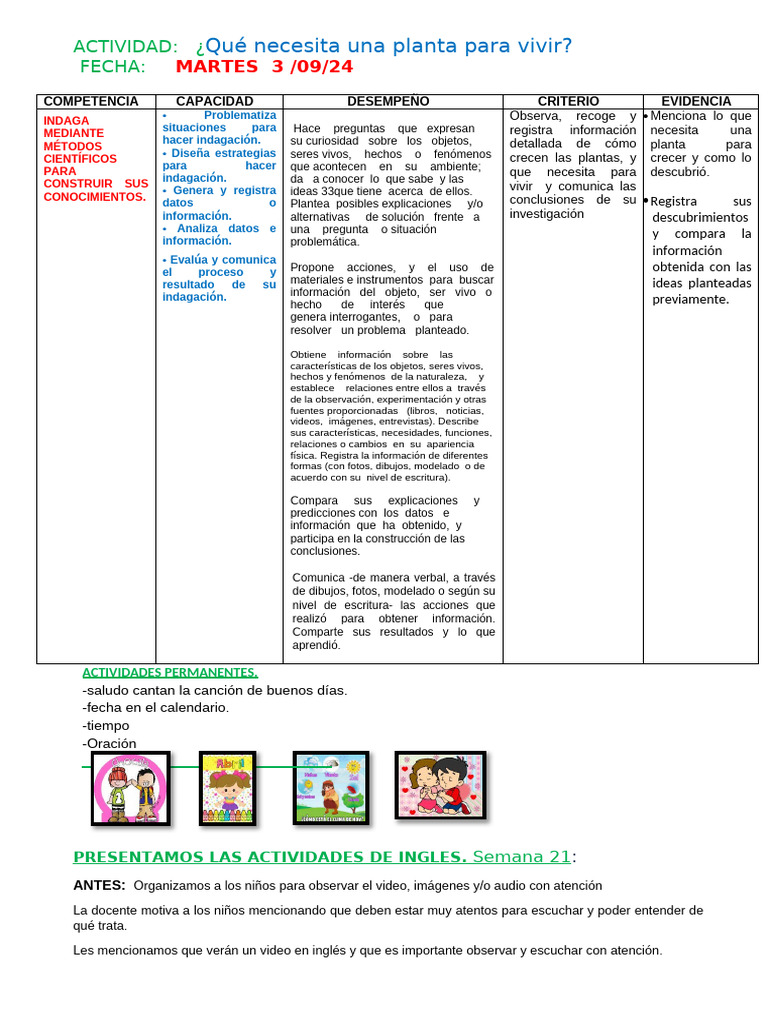 Martes 3 Que Necesita Una Planta para Vivir | PDF