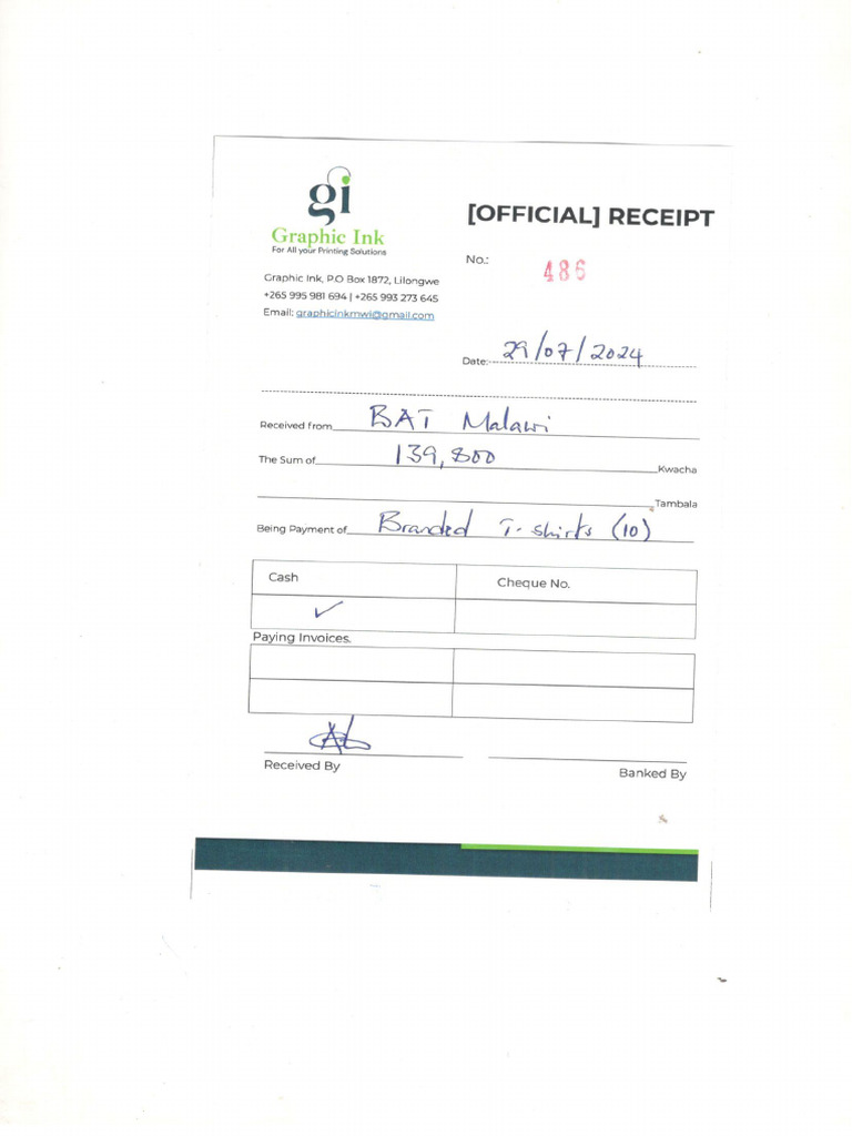 BAT Receipt | PDF