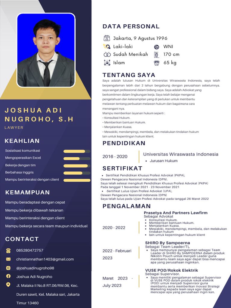 file-CV Joshua Adi Nugroho, S.H | PDF