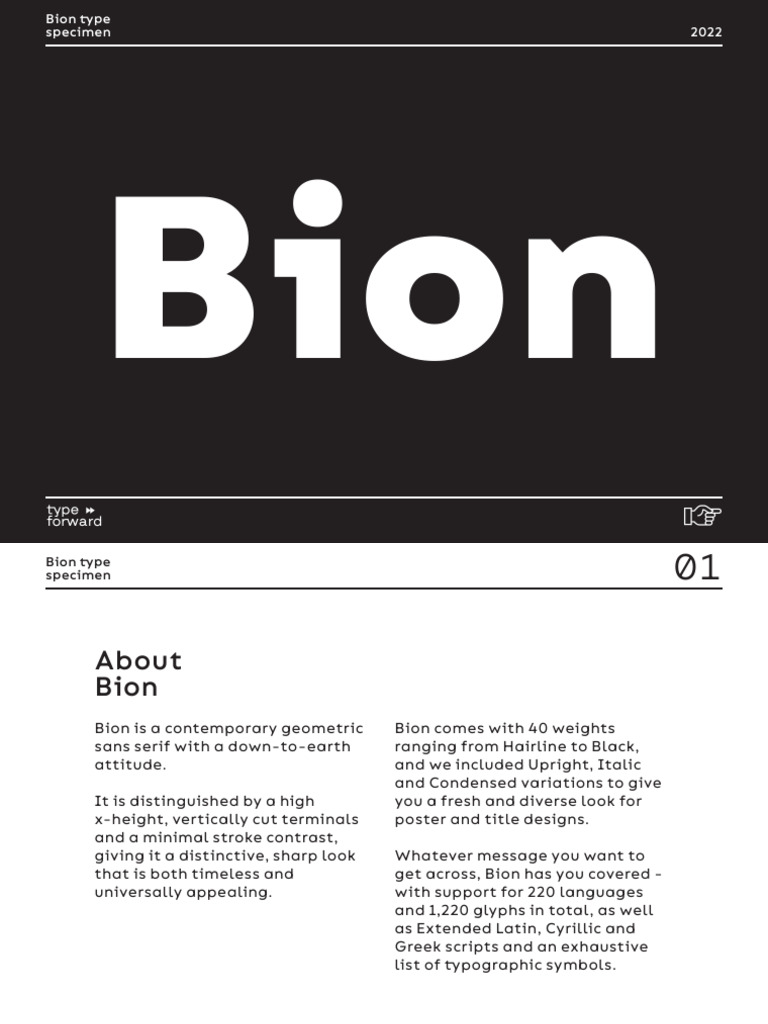 Bion TypeSpecimen TF | PDF