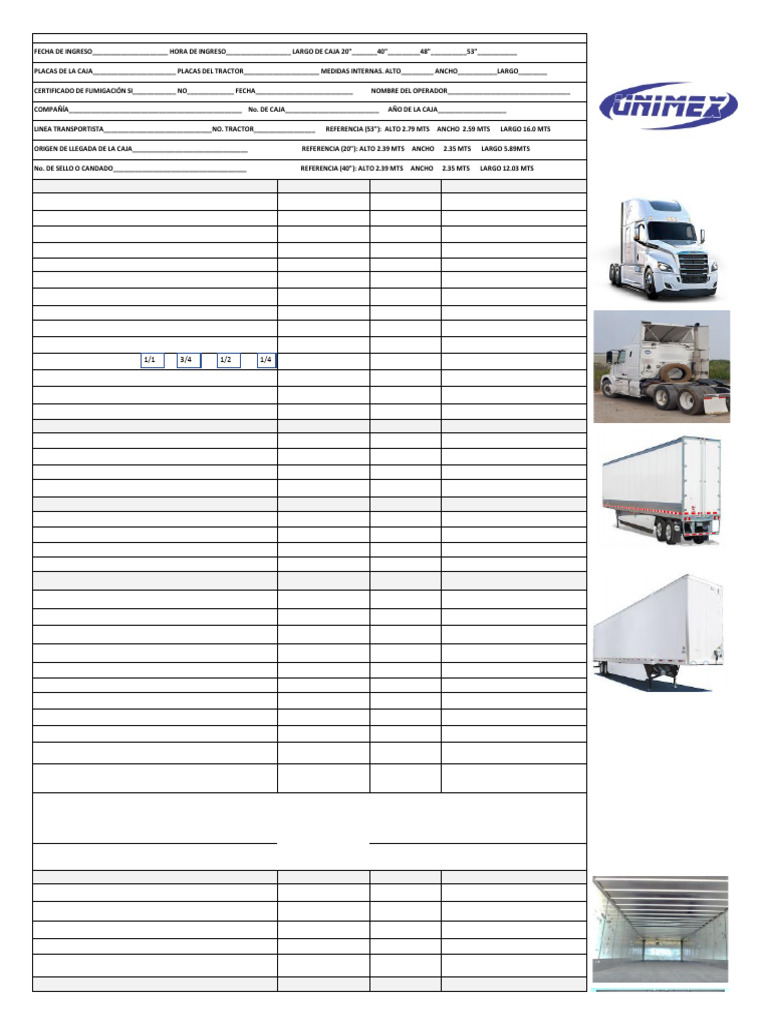 Inspección de Cajas y Contenedores 1 UNIMEX | PDF