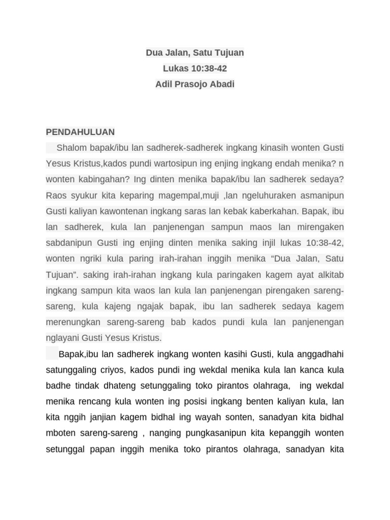 Khotbah Jawa Adil | PDF