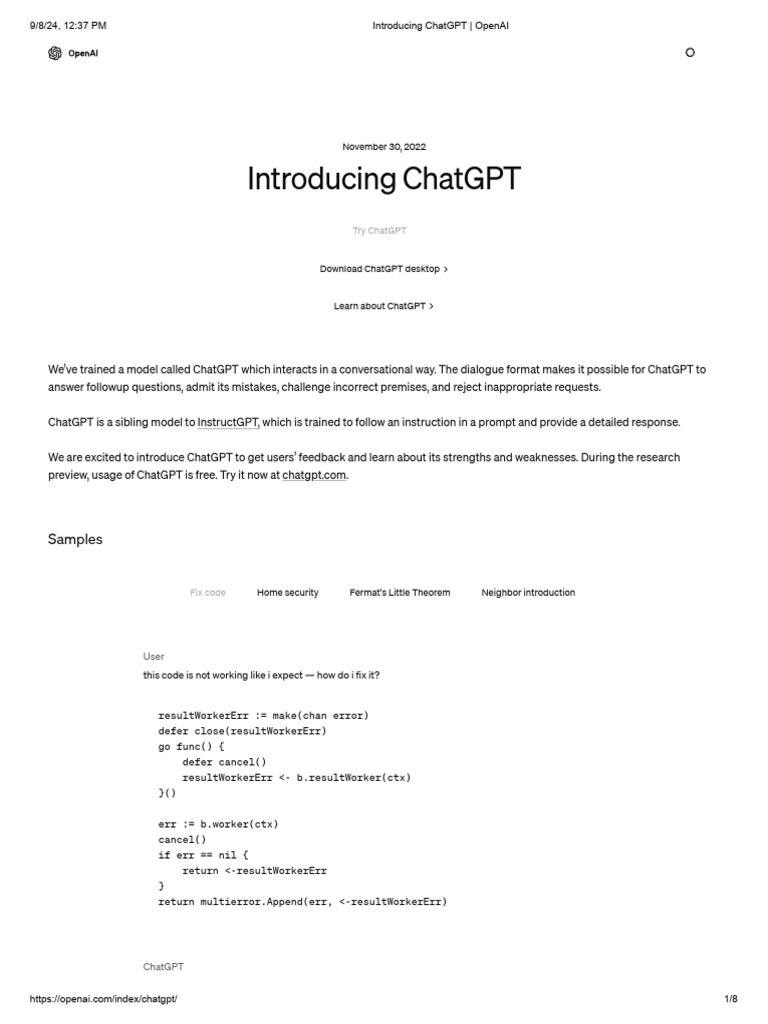 Introducing Chatgpt: Samples | PDF