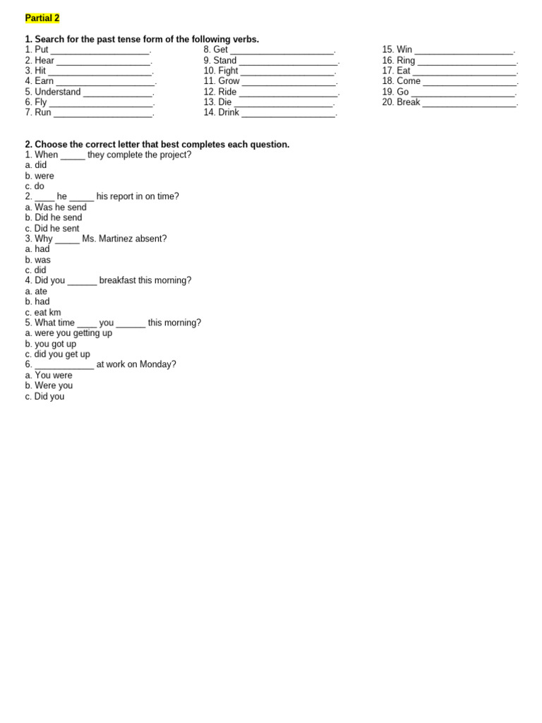 Partial 2 | PDF