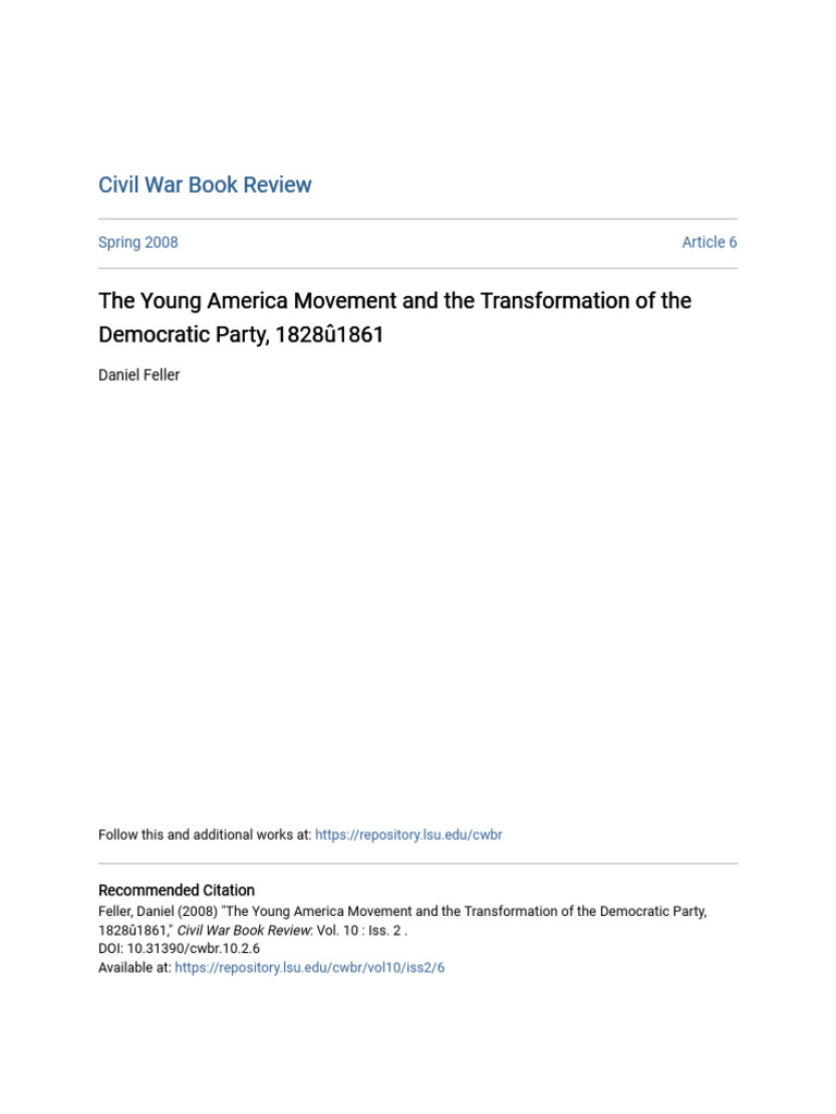 The Young America Movement and The Transformation of The Democrat | PDF