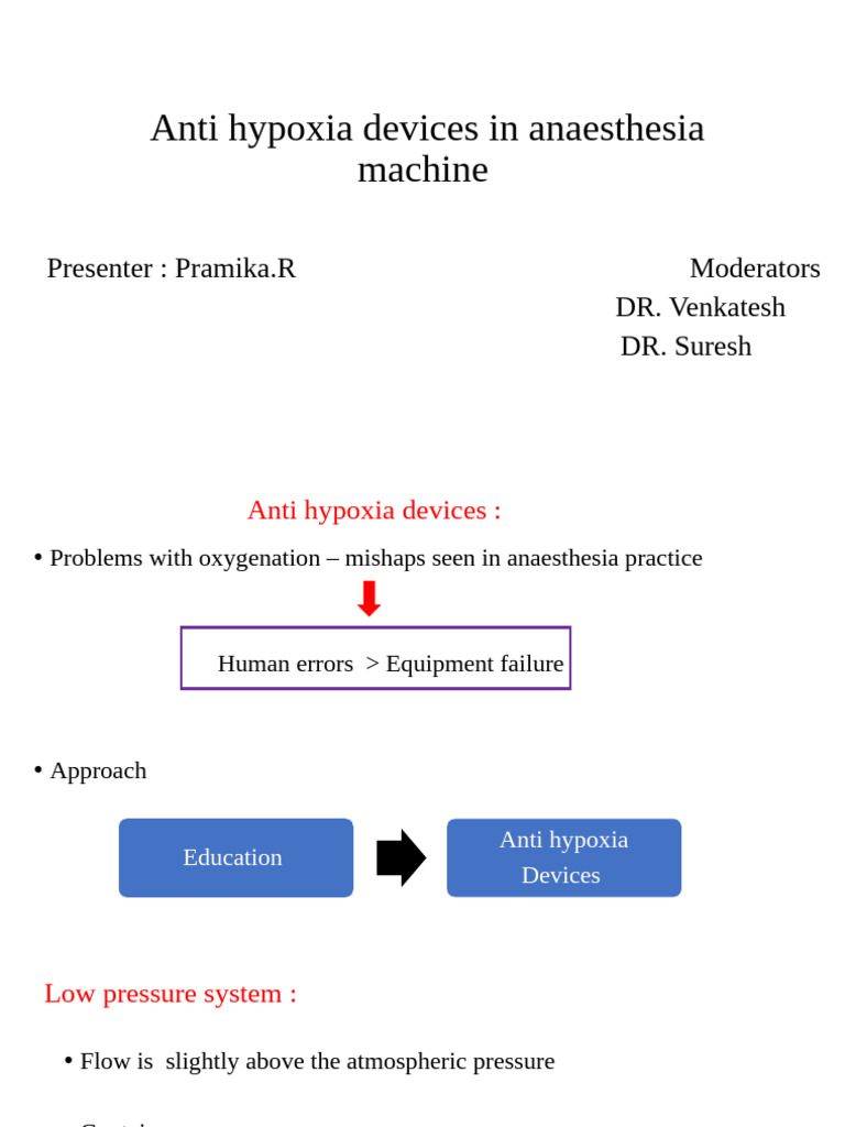Anti Hypoxia Devices in Anaesthesia Machine - Praba | PDF