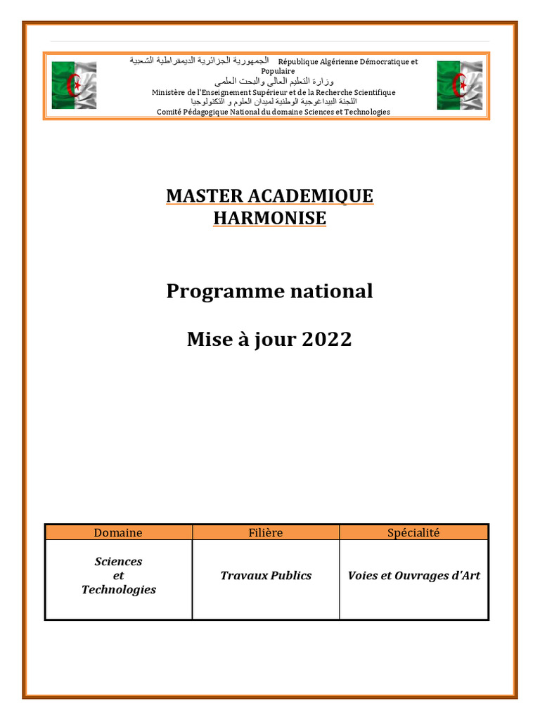 Offre Master Voies Ouvrages Dart MAJ 2022 | PDF