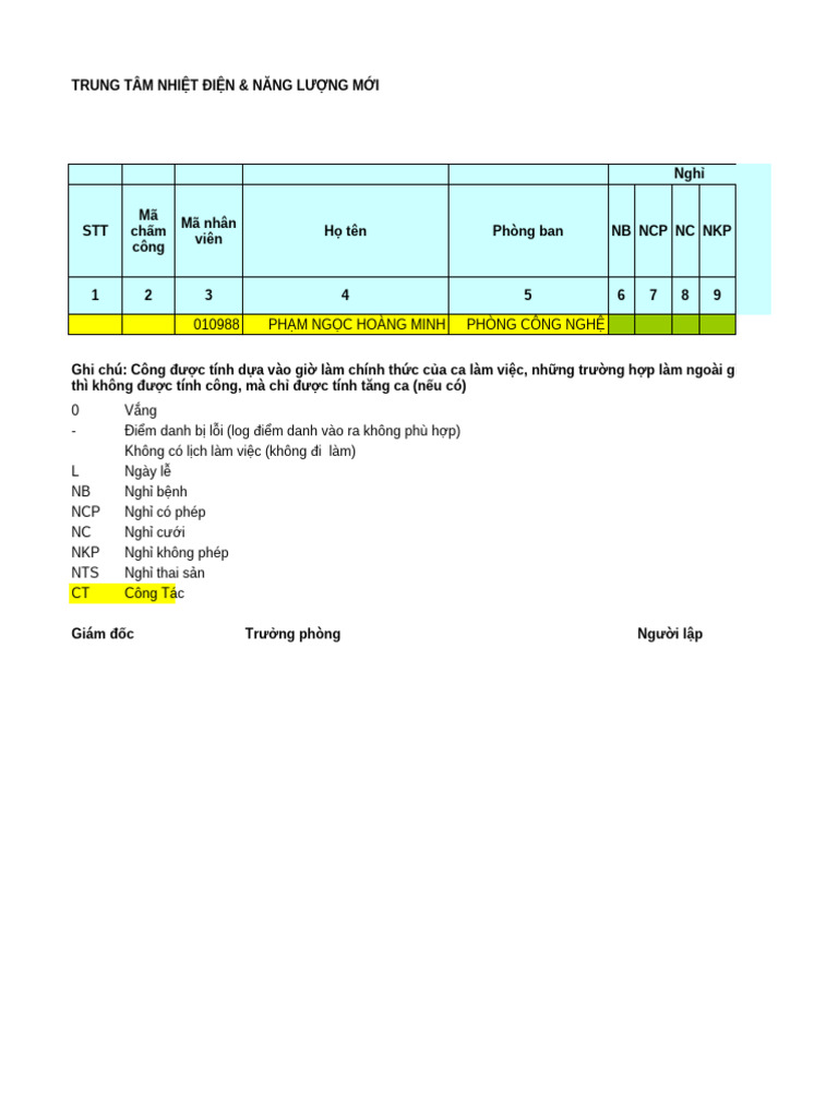 1.bang Cham Cong T08.2024 (H.minh) | PDF