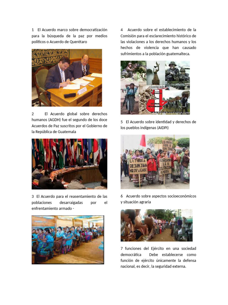 12 Acuerdos de Paz Solo Imagen | PDF