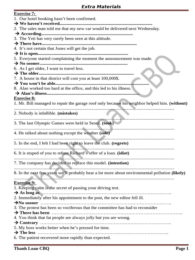 VLC - Exercise 7.8.9.10.11 | PDF