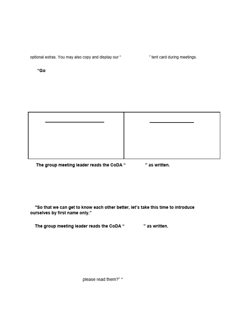 Basic Meeting Format | PDF