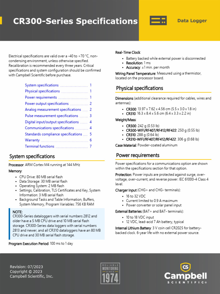 Datalogger Compacto CR310 | PDF