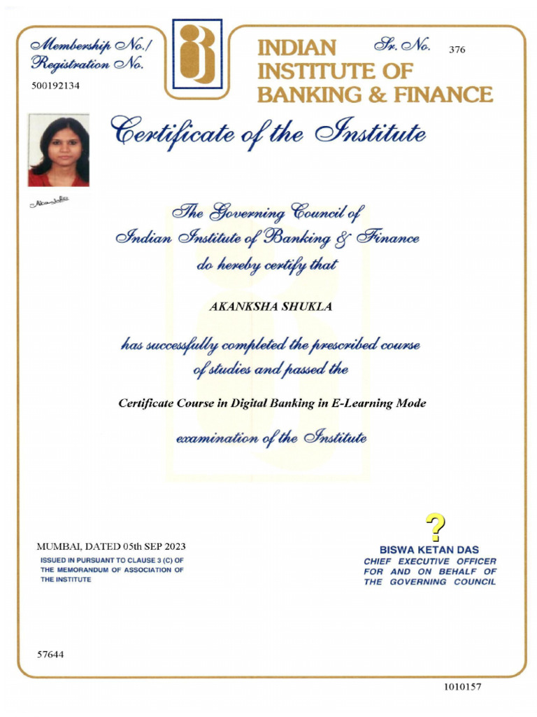 Iibf Certificate in Digital Banking | PDF