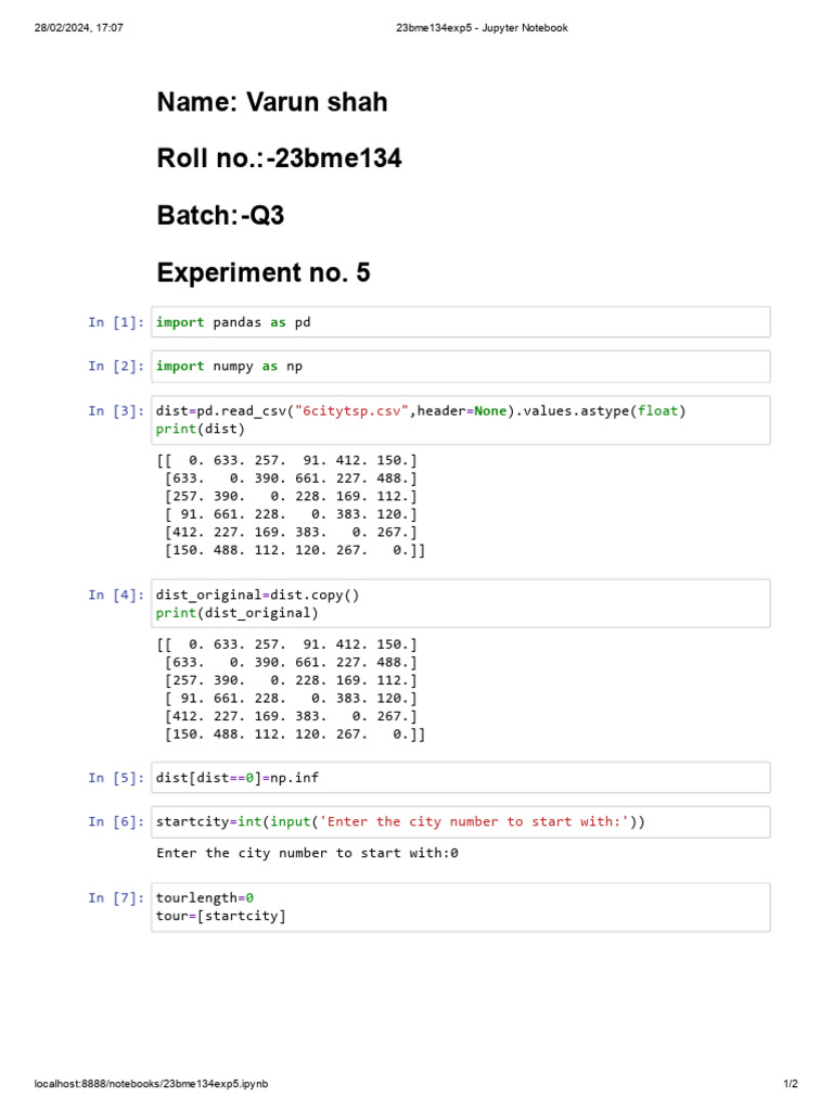 23bme134exp5 - Jupyter Notebook | PDF