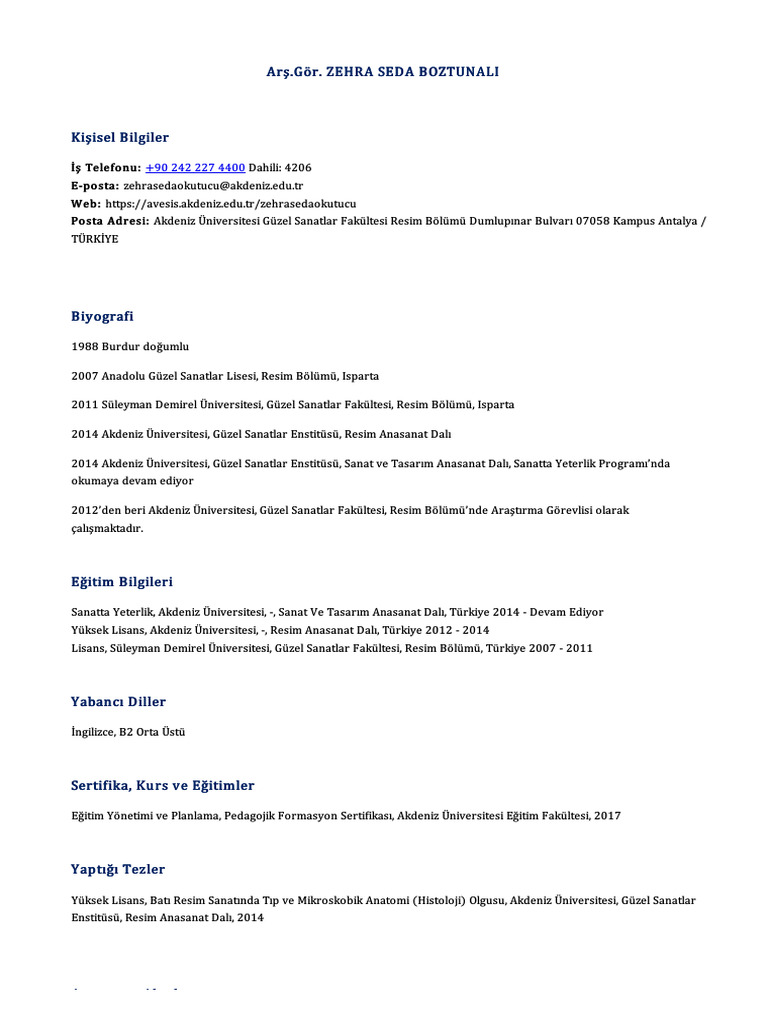 Zehra Seda Boztunali | PDF