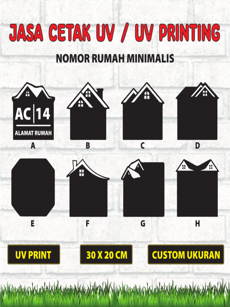 Template Nomor Rumah Laser Cutting | PDF