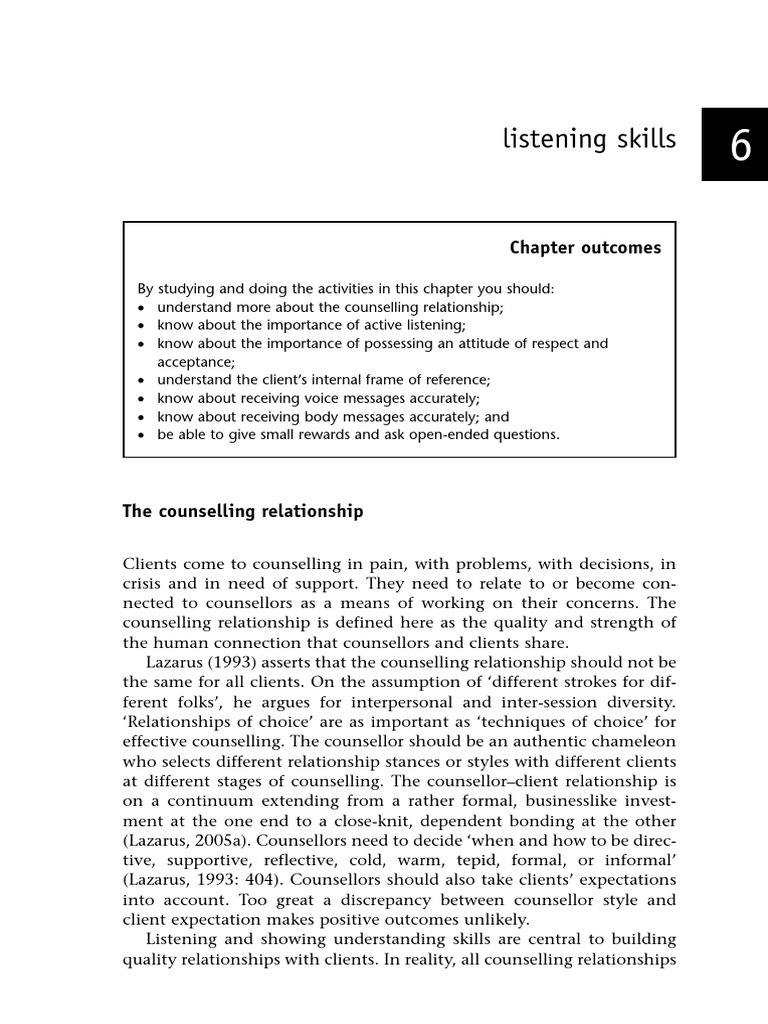 Active Listening Skills - Richard Nelson Jones - Practical Counselling ...