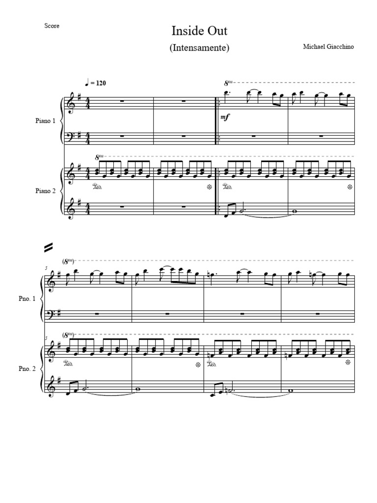 Intensamente - Piano A 4 Manos | PDF