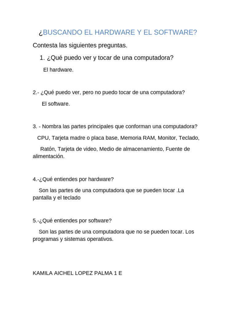 BUSCANDO EL HARDWARE Y EL SOFTWARE | PDF