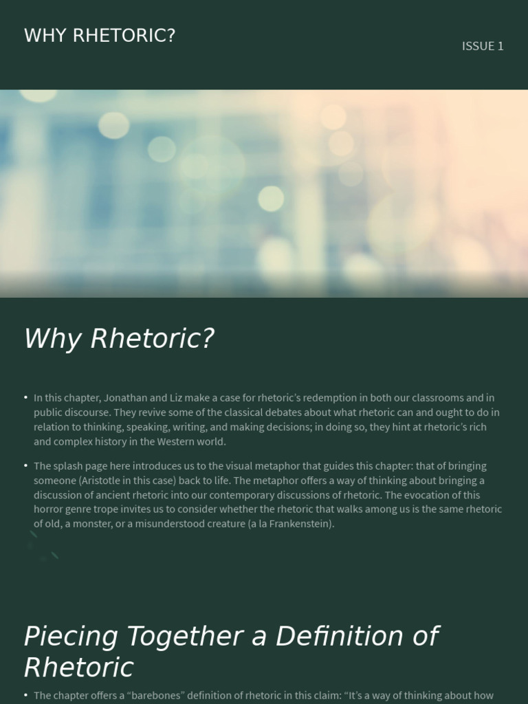 Issue 1 - Why Rhetoric -1 | PDF