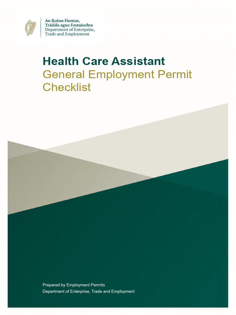 Health Care Assistant Employment Permit Checklist | PDF