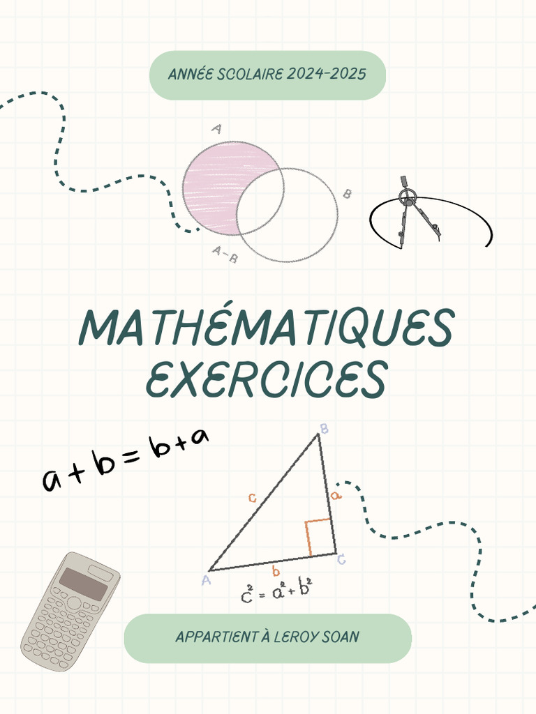 Page Couverture Maths Exo | PDF