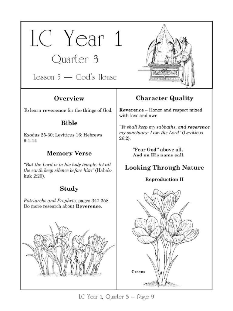 Y1Q3 Little Children's Bible Lesson 5 God House | PDF