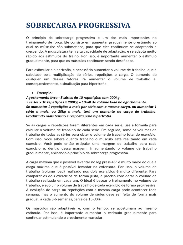Sobrecarga Progressiva | PDF