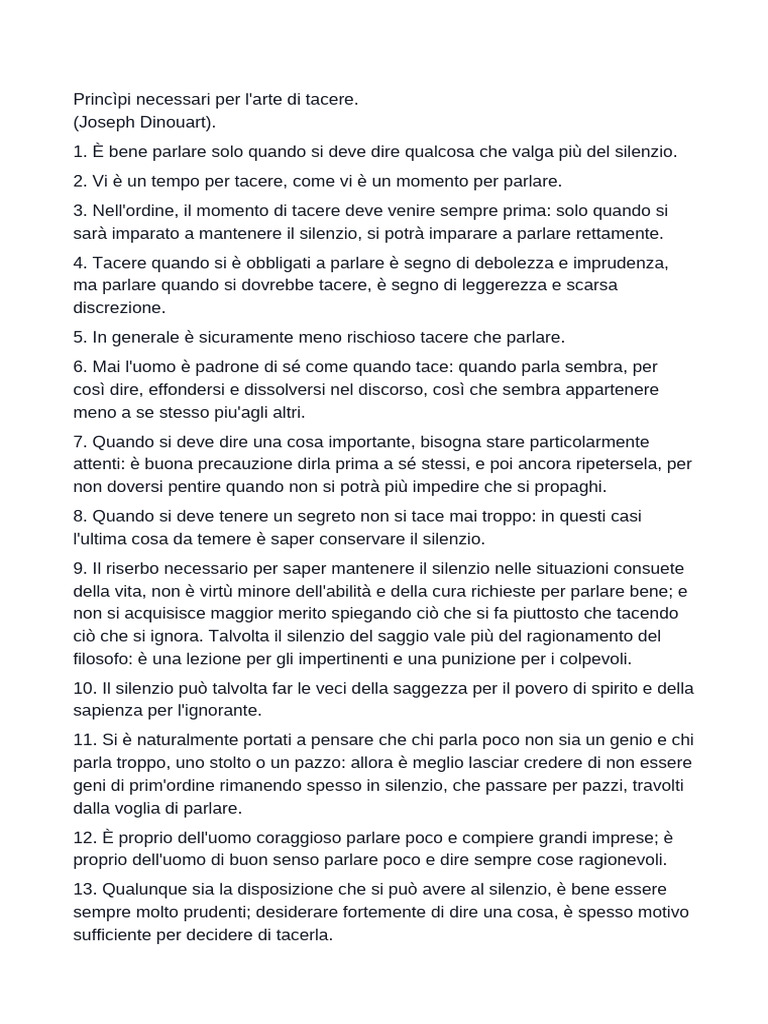 Arte Di Tacere | PDF