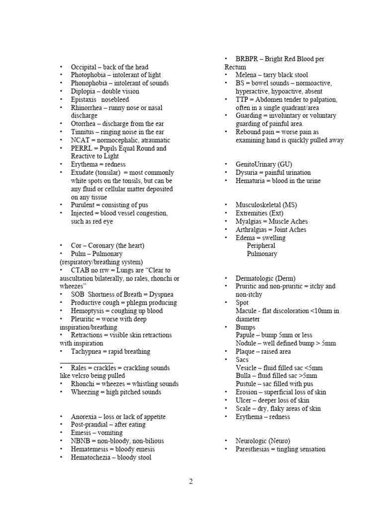 A Comprehensive Review of Common Medical Terminology | PDF