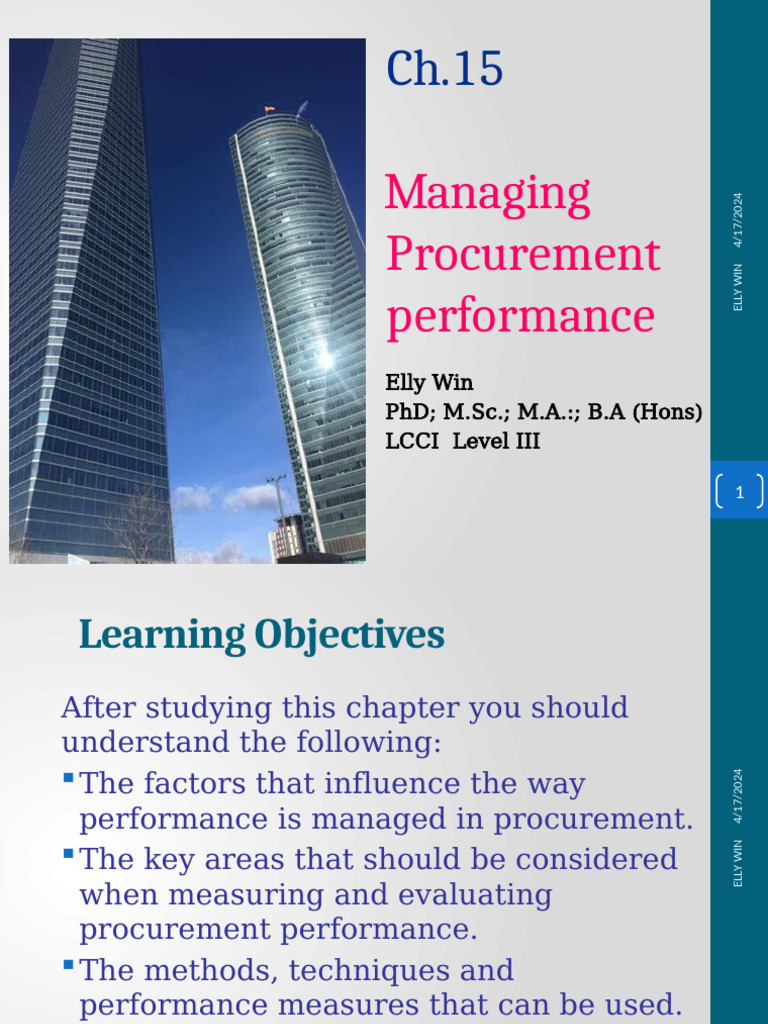 Ch15 Managing Procurement Performance | PDF