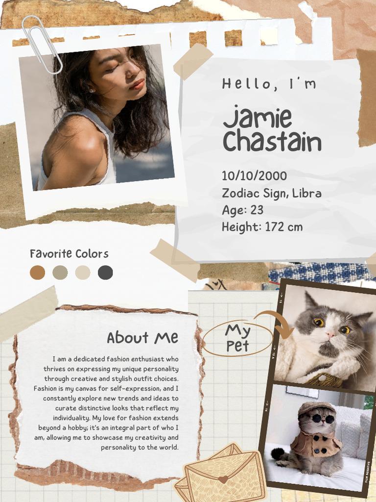 Brown Aesthetic About Me Poster | PDF
