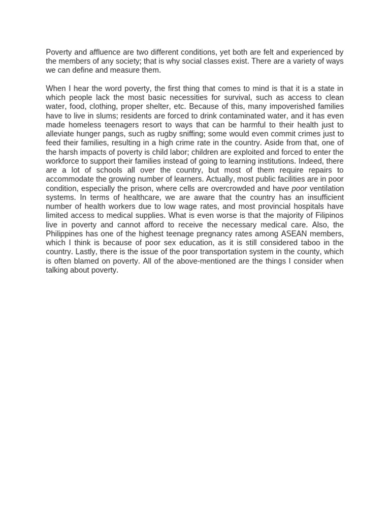 Poverty-Affluence | PDF