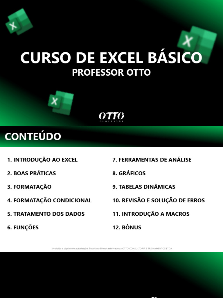 Apostila Curso Básico de Excel - Professor Otto | PDF