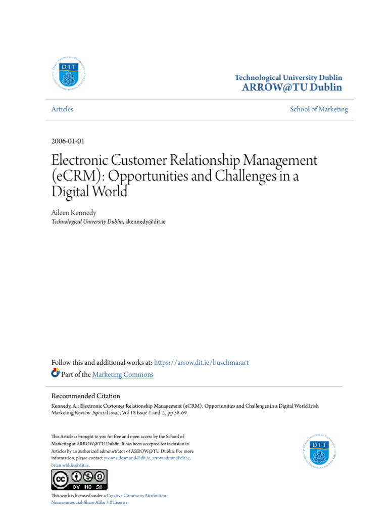 Electronic Customer Relationship Management Ecrm Opportunities Pdf