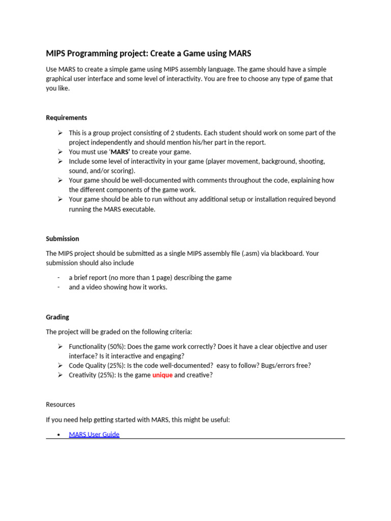 MIPS Programming Assignment Spring 2024 | PDF