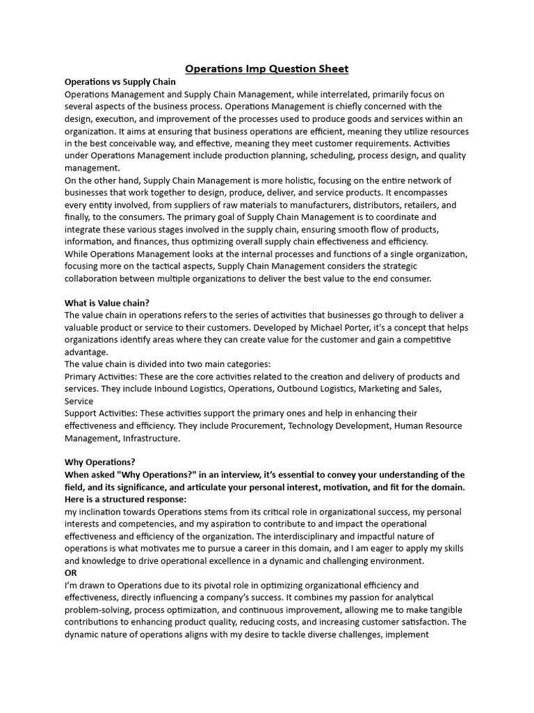 Ops Cheat Sheet With Answers | PDF