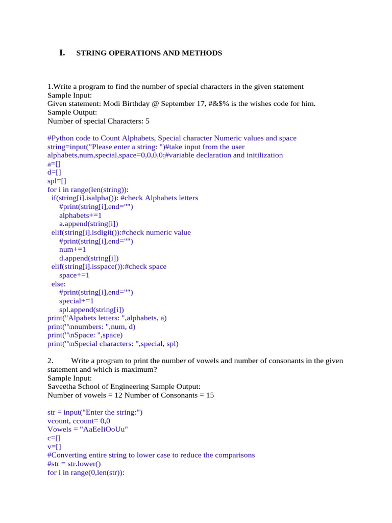 Category 2 - String Programs | PDF