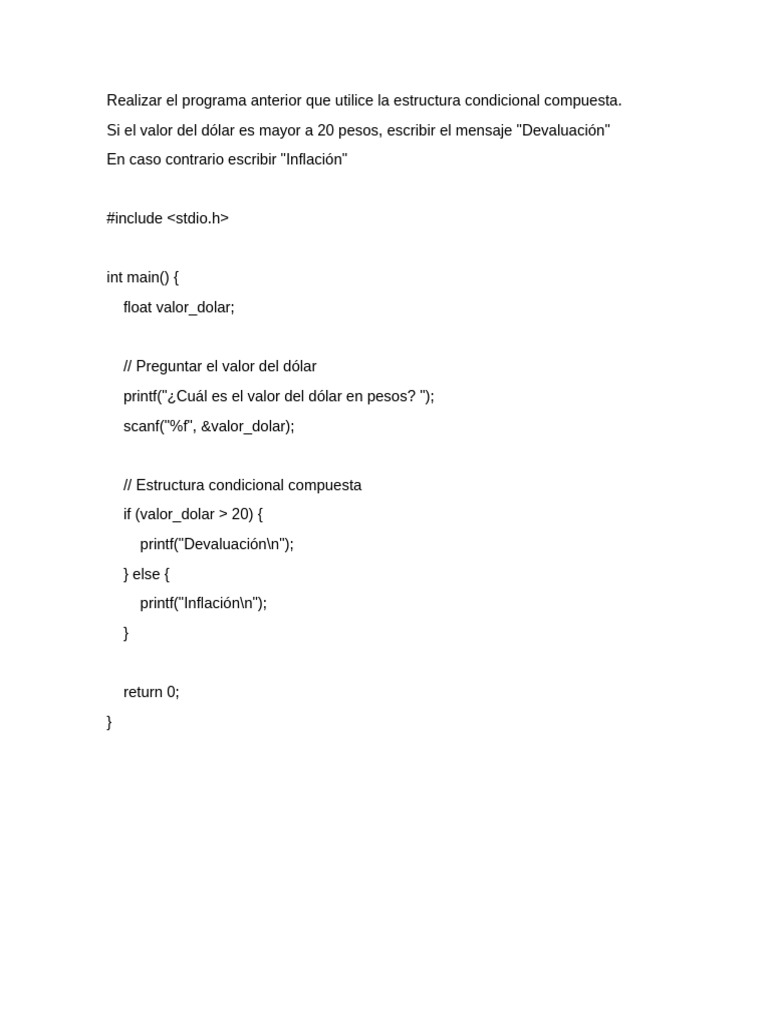 Estructura condicional compuesta | PDF