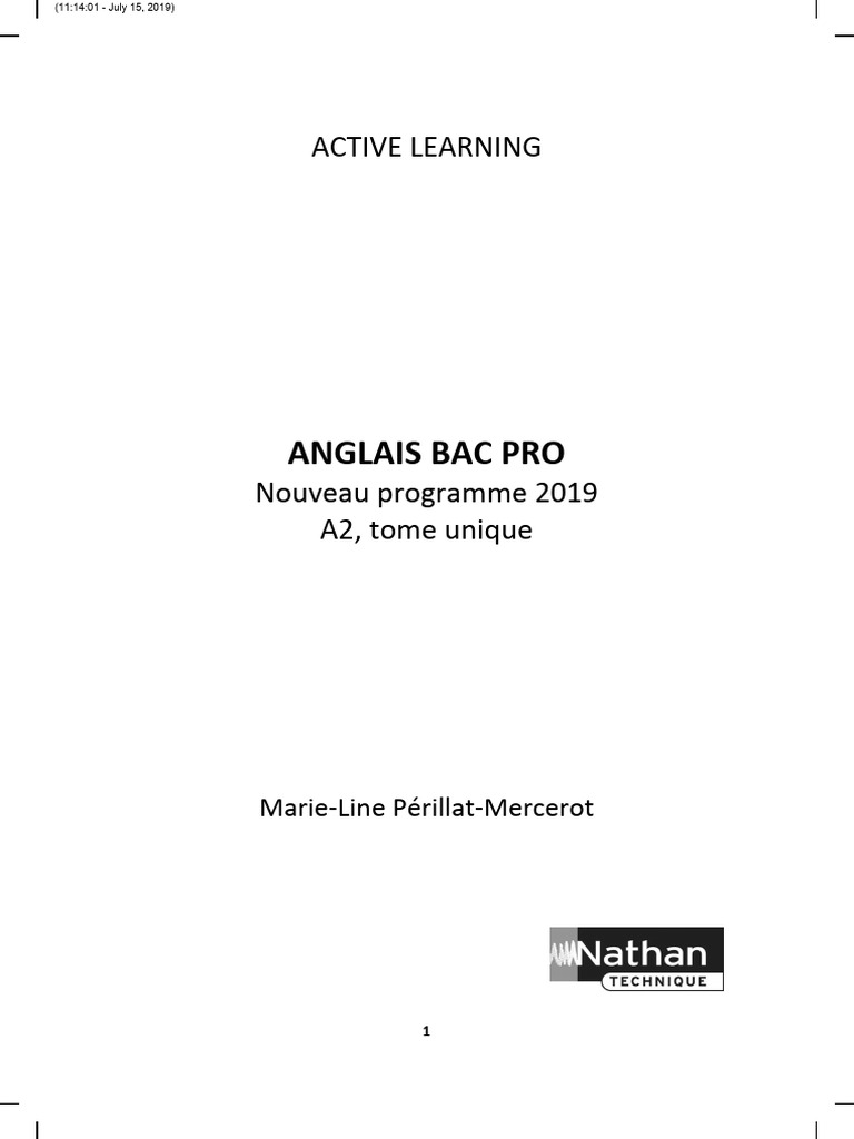 Active Learning BAC PRO Livre Du Prof | PDF